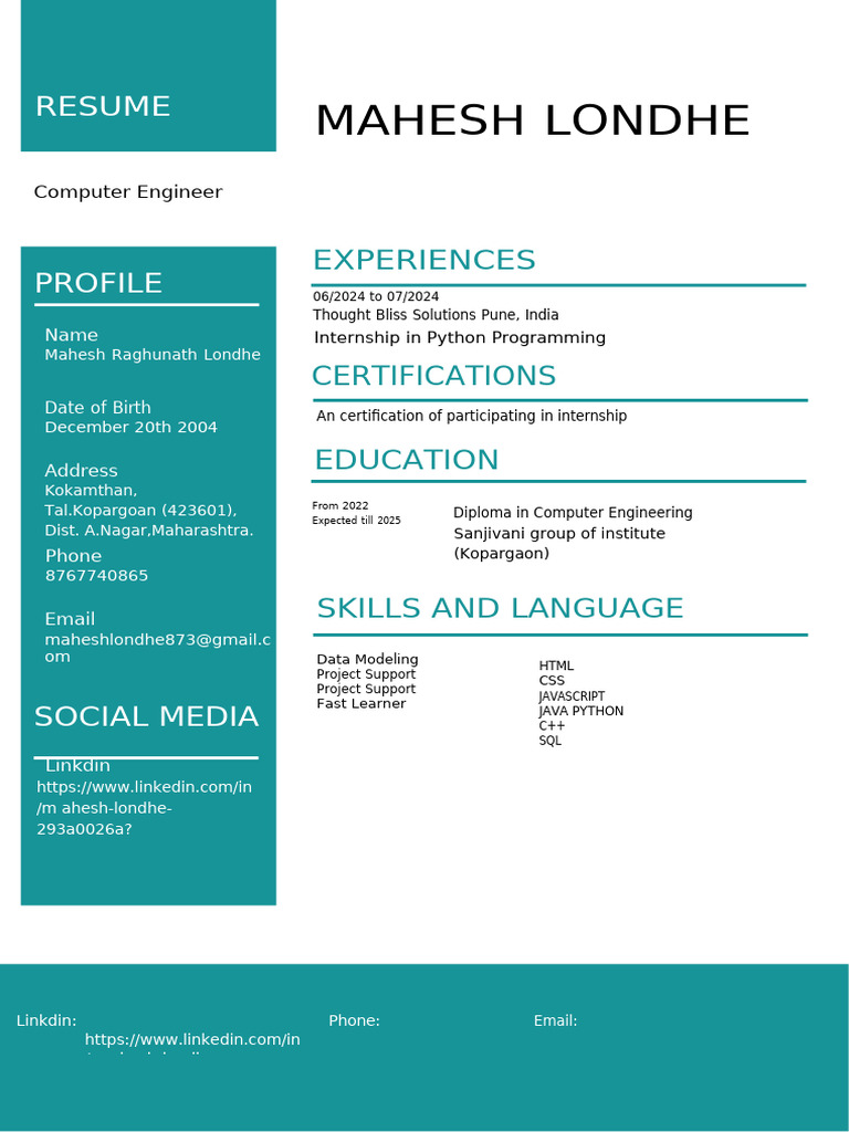Copy Mahesh Resume New | PDF