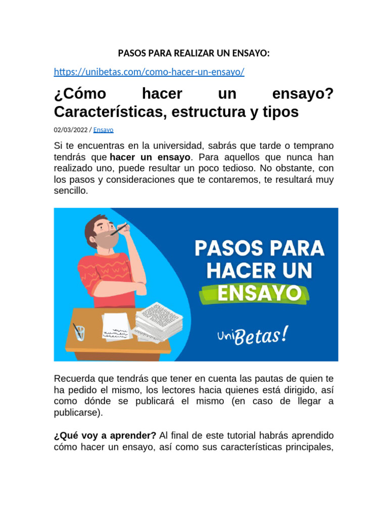 Cómo Hacer un Ensayo: Guía Completa | PDF | Ensayos | Pobreza