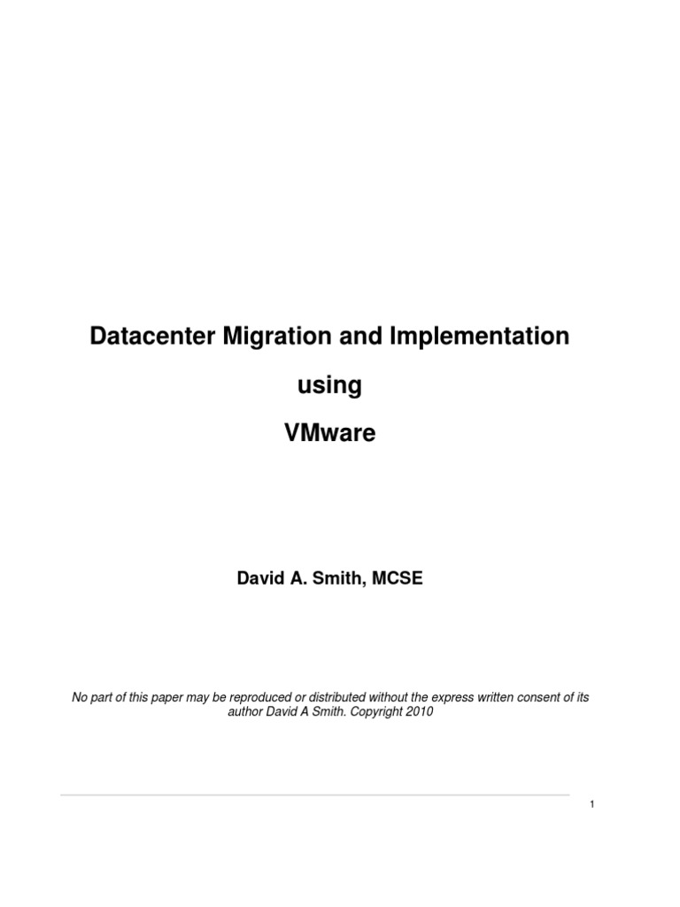 Data Center Migration Using VMWare | PDF | Business | Computers