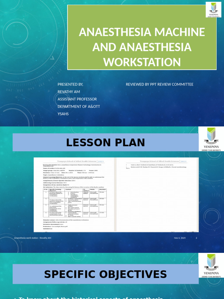 Anaesthesia Machine and Anaesthesia Workstation - Review | PDF ...