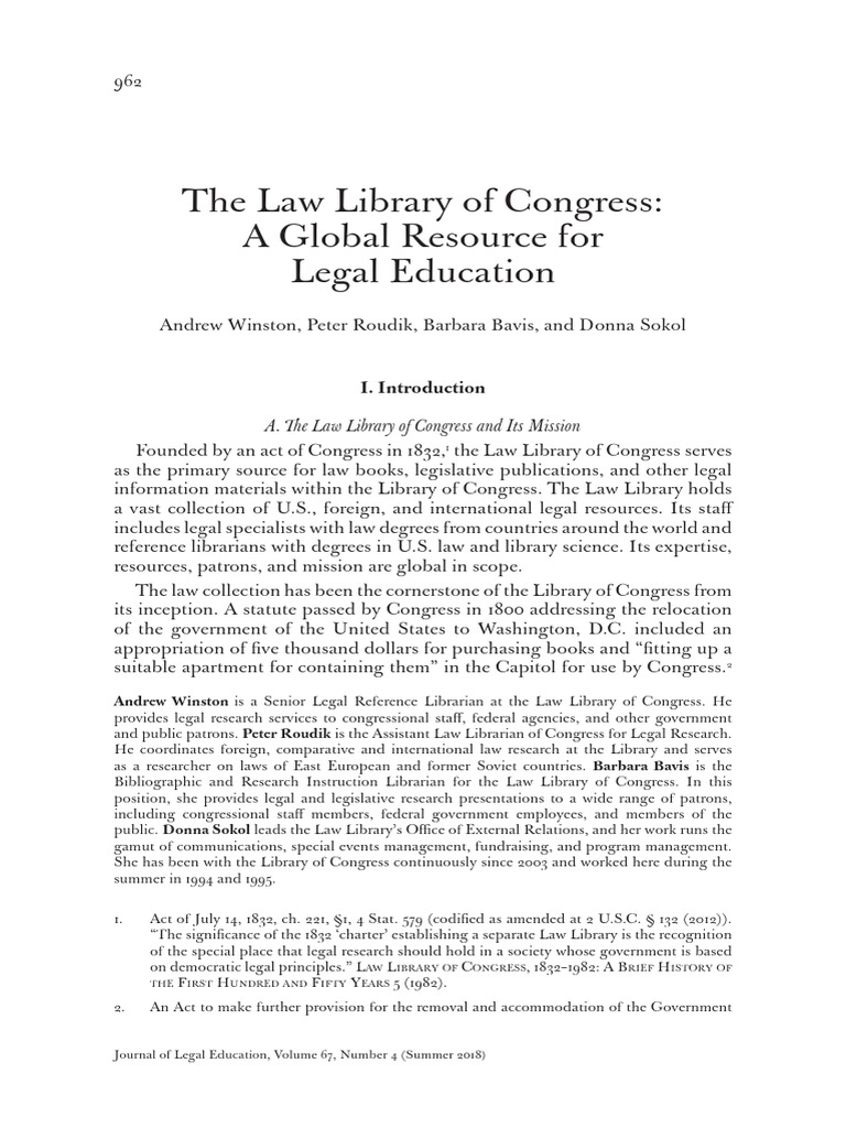 The Law Library of Congress - A Global Resource For Legal Educatio ...