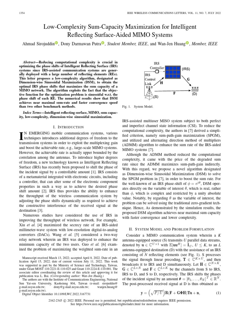 Low-Complexity IRS Phase Shift Optimization | PDF | Mimo | Mathematical ...
