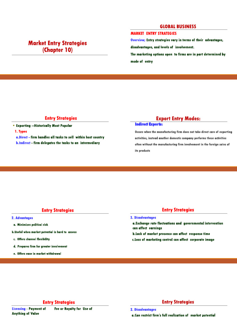 Market Entry Strategies | PDF