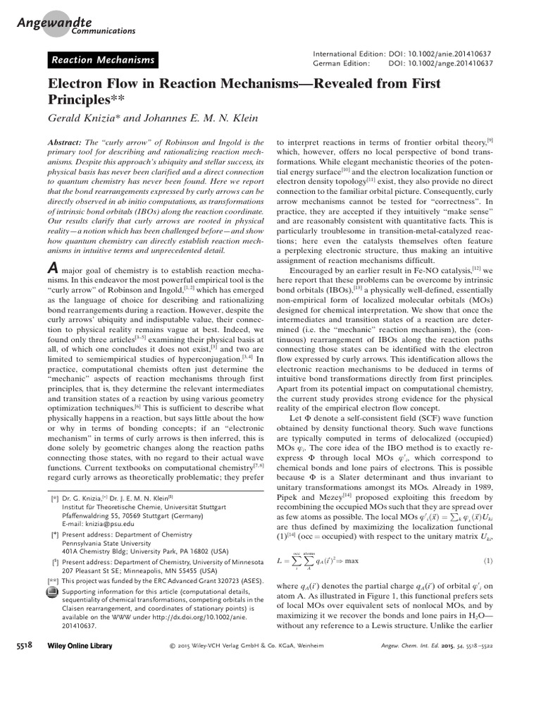 Electron Flow in Reaction Mechanisms | PDF | Chemical Reactions ...