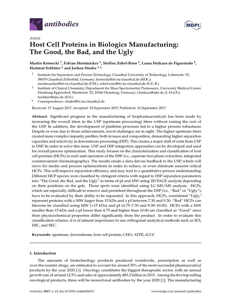 Host Cell Protein Classification in DSP | PDF | Protein Purification ...
