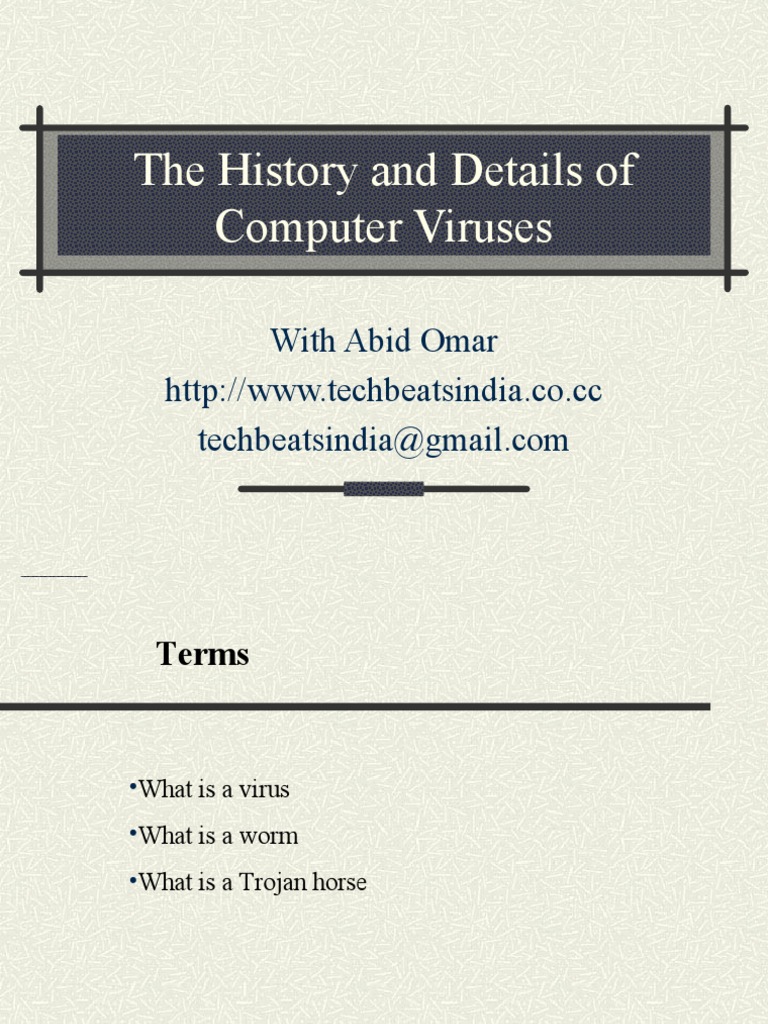 History of Viruses 1 | PDF | Computer Virus | Antivirus Software