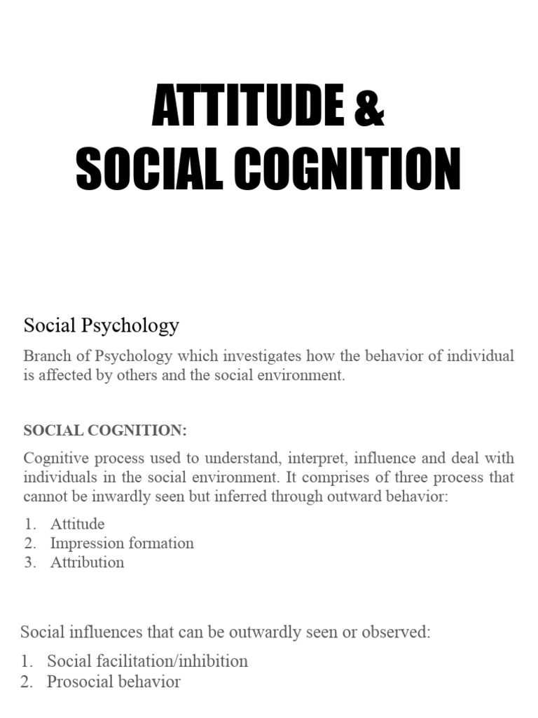 Understanding Attitudes in Social Cognition | PDF | Attitude ...
