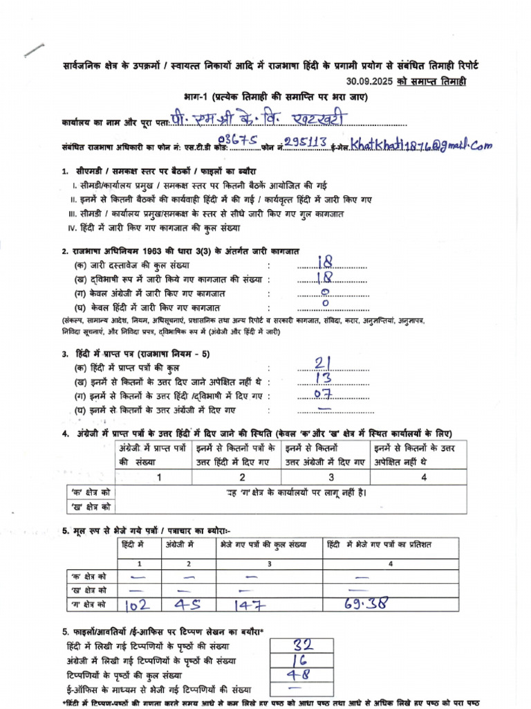 Hindi Rajbasha PM Shri KV Khatkhati | PDF