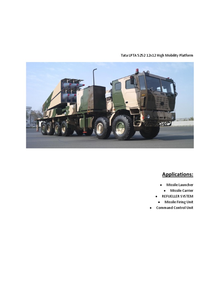 Tata LPTA 5252 12x12 High Mobility Platform | PDF