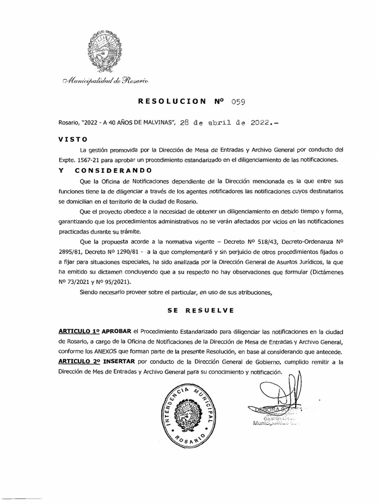 3 - Resolucion 059-2022 | PDF