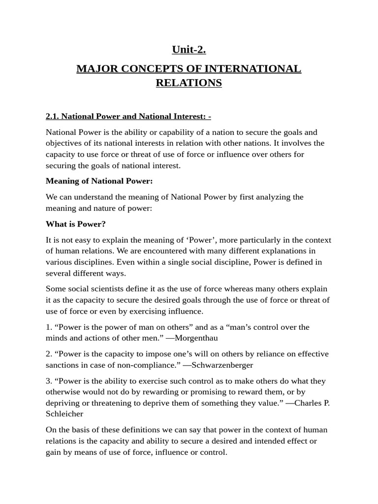 Understanding National Power in IR | PDF | International Relations ...