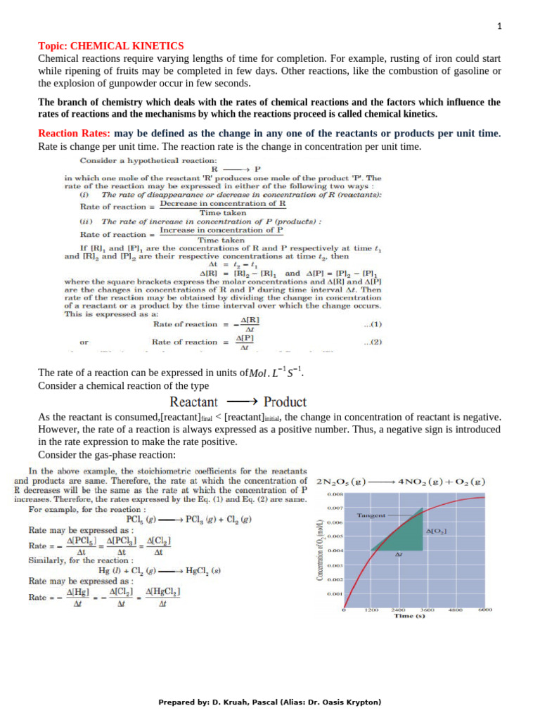 Understanding Chemical Kinetics Basics | PDF | Reaction Rate | Chemical ...