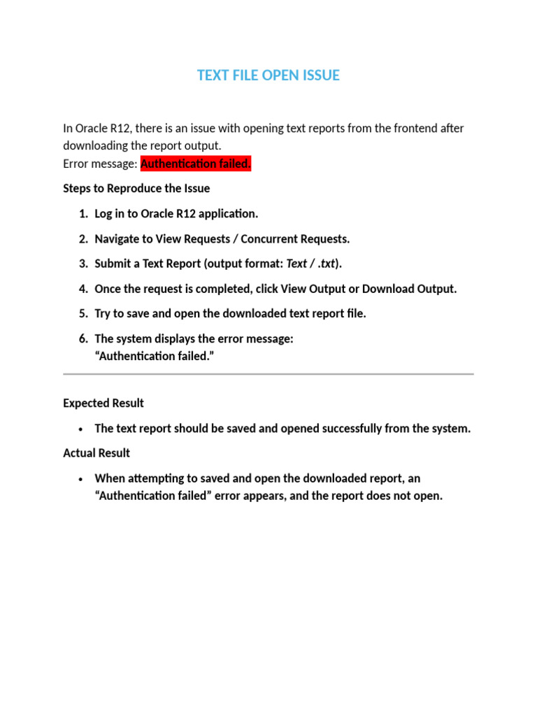Text File Open Issue | PDF