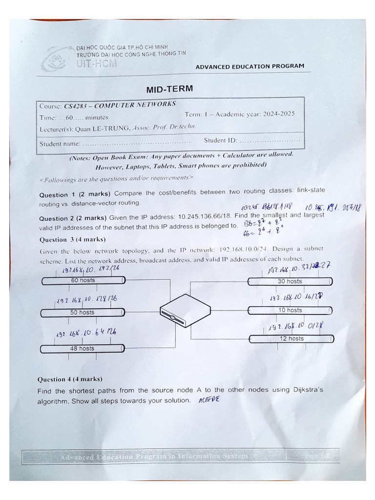 Computer Networks Midterm | PDF