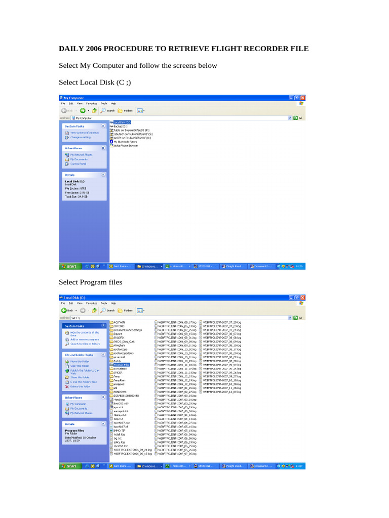 Instructions - Retrieving Flight Recorder Data For E-Mailing | PDF