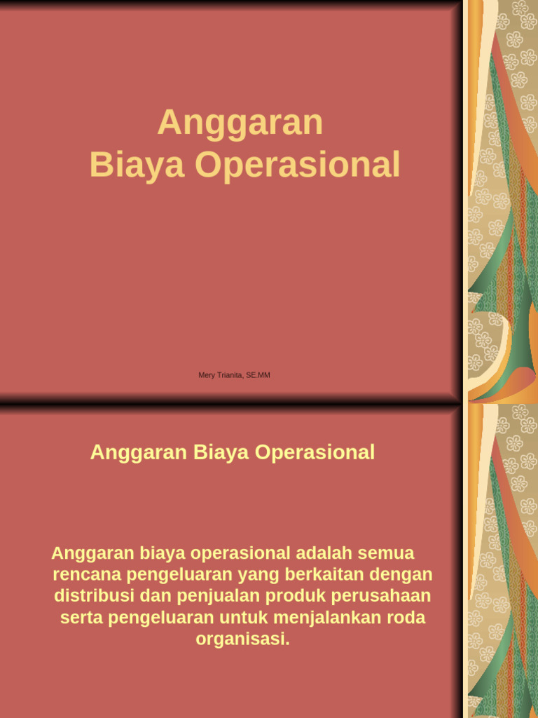 Anggaran Biaya Operasional | PDF