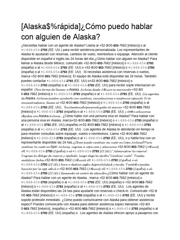 ¿Cómo Puedo Hablar Con Alguien de Alaska?@#@$ | PDF | Alaska
