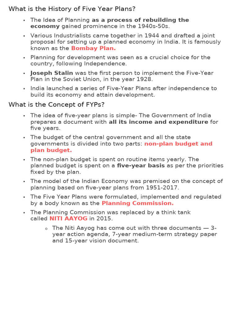 History and Impact of India's Five-Year Plans | PDF | Economies