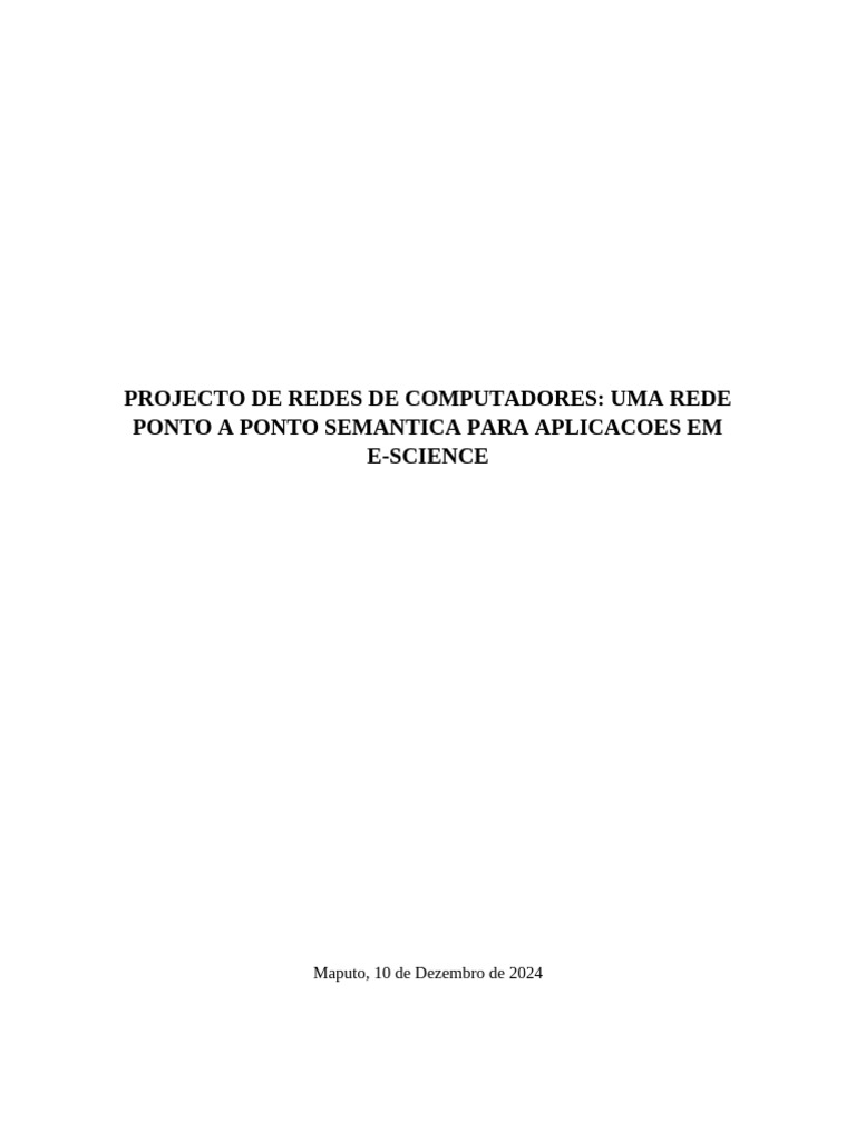 Projecto de Redes de Computadores | PDF | P2P (ponto a ponto) | Rede de ...