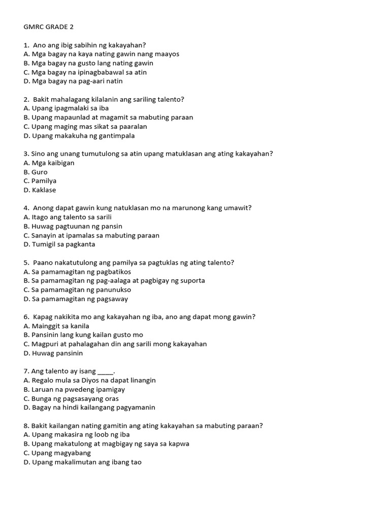 GMRC Grade 2 | PDF
