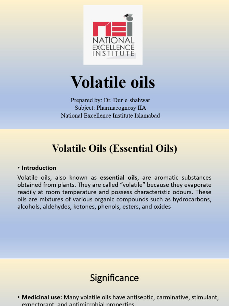 Uses of Volatile Oils in Industries | PDF | Essential Oil