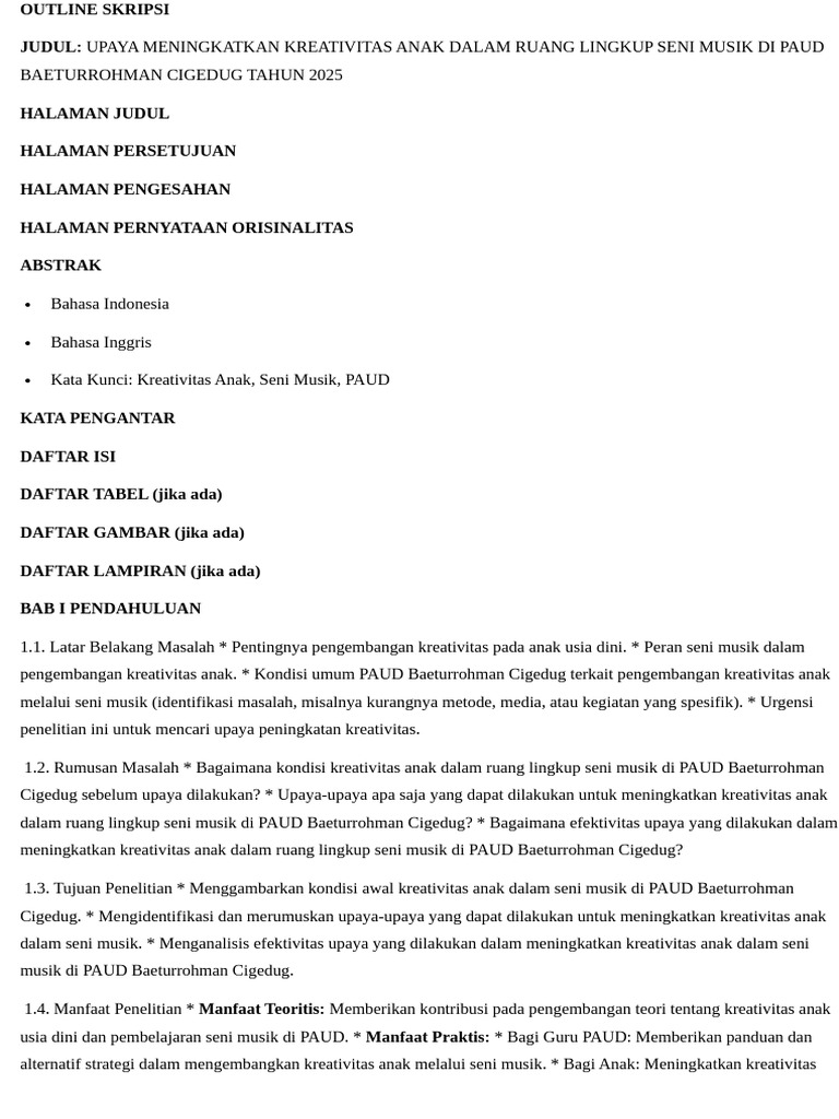 Outline Skripsi | PDF