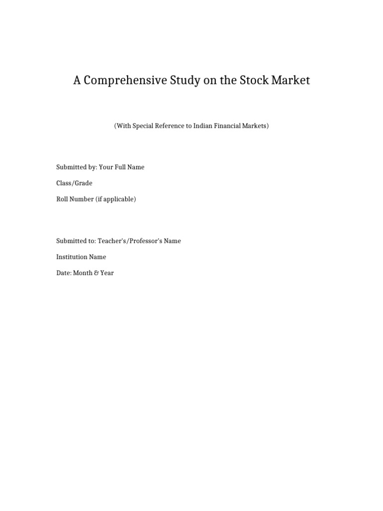 Stock Market Study: Focus on India | PDF
