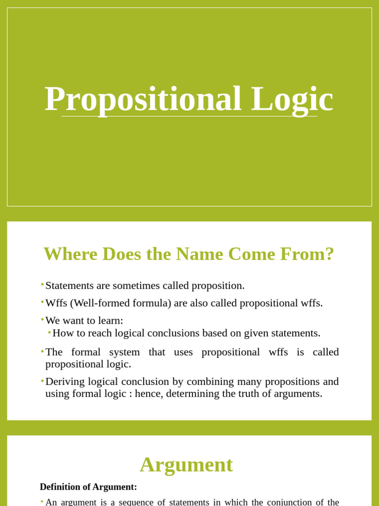Propositional Logic | PDF | Argument | Logic