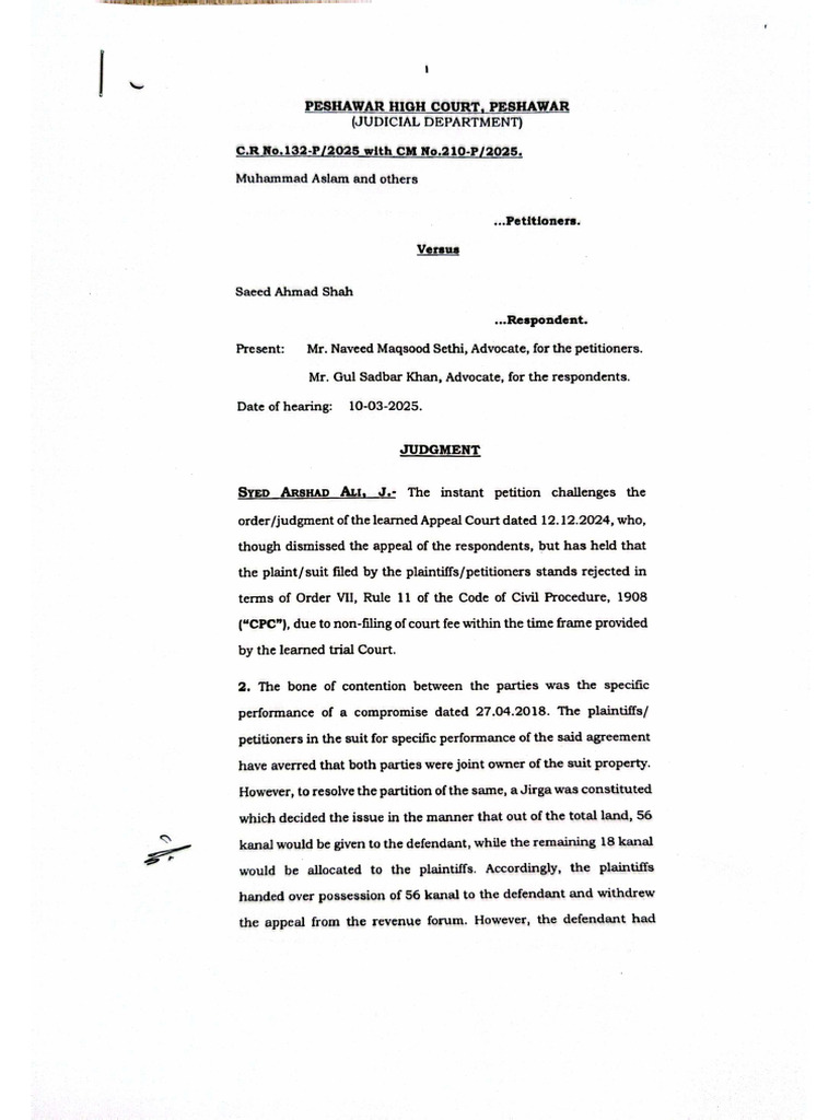 Rejection of Plaint. | PDF
