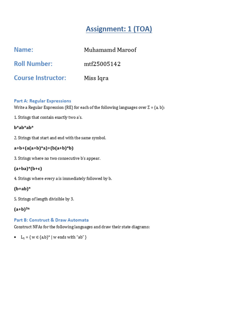 TOA Assignment | PDF | Logic | Metalogic