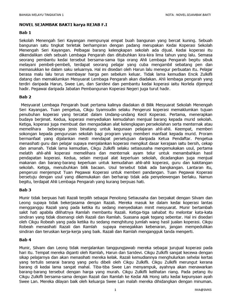 Nota Novel (Bab) | PDF