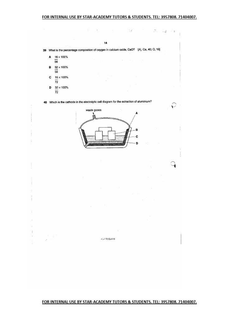 Bgcse Chemistry Pp1 Mid Year Exam Form5 06 - Naledi Sss. | PDF