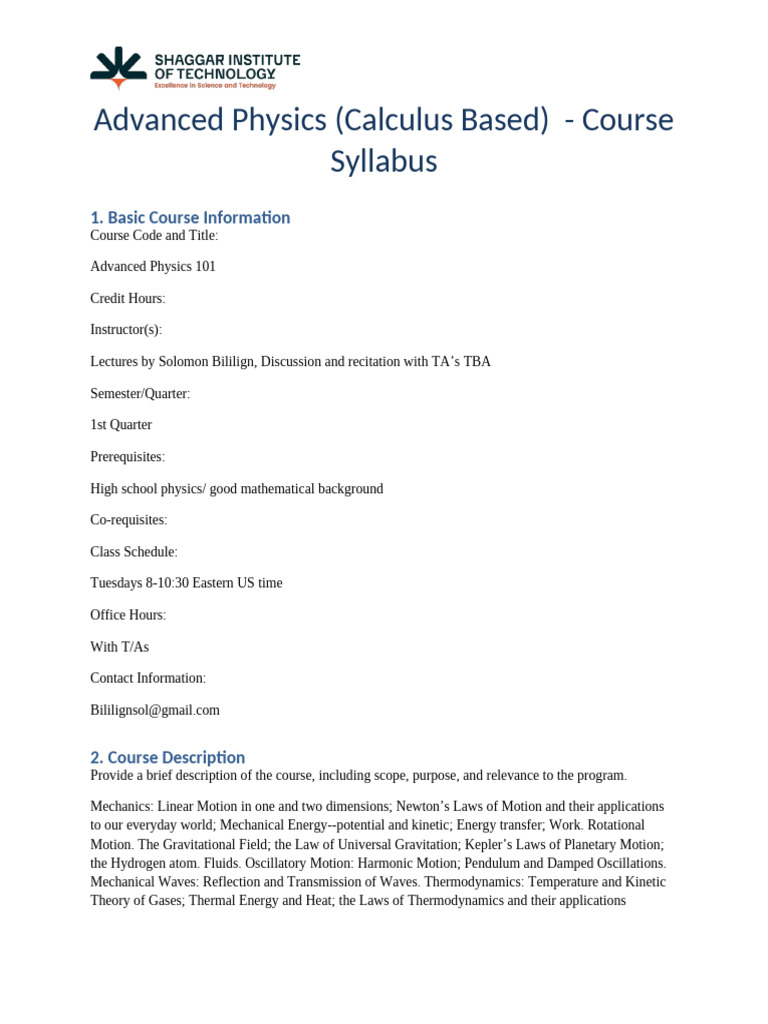 PHYS 1310 - Introductory Physics I - ABET compliant | PDF | Force ...