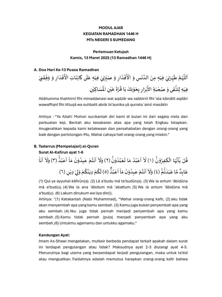 Modul Ajar Ramadhan - 07 | PDF