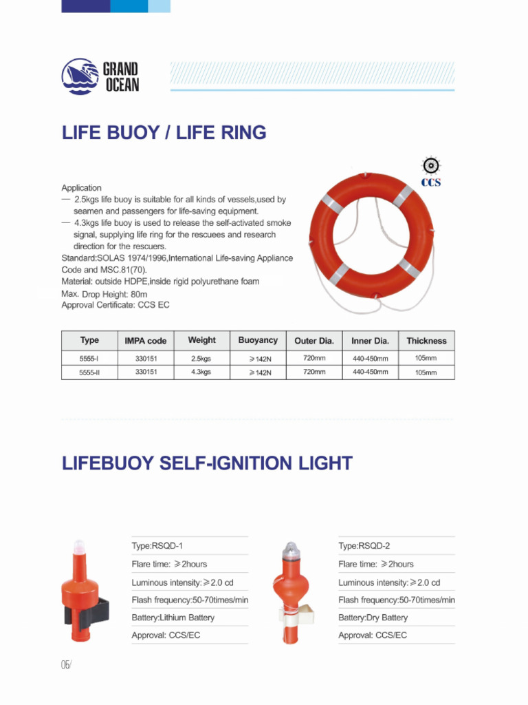 Ring Life Buoy & Emergency Lamp | PDF