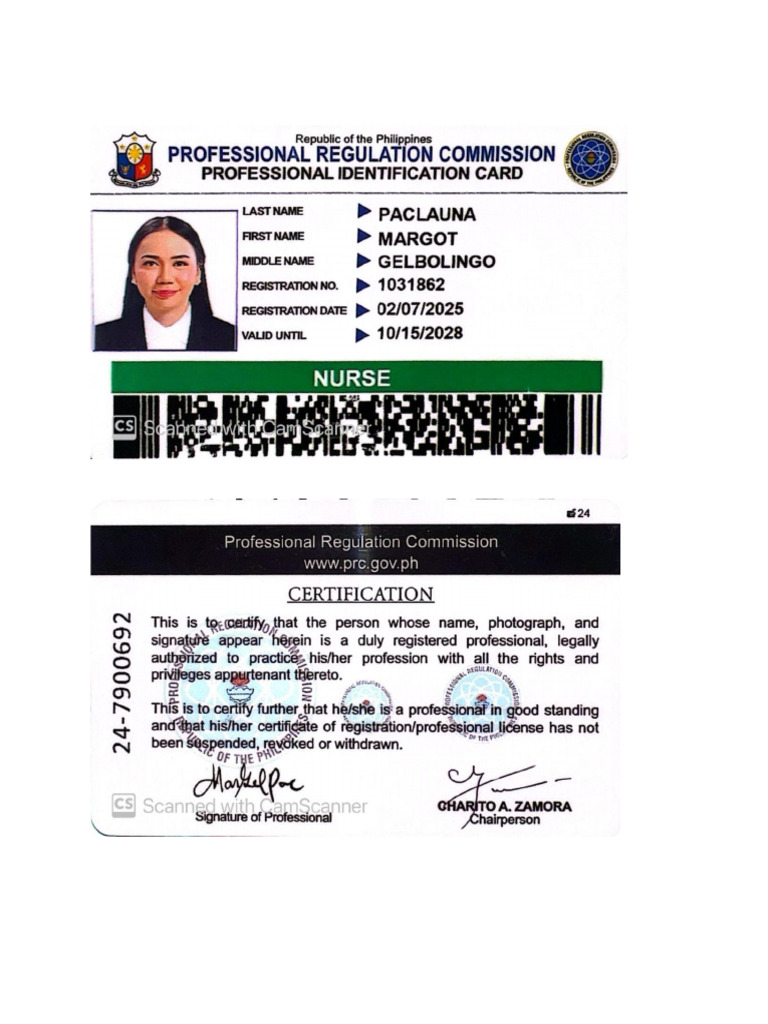 Paclauna, Margot G. PRC Staff Nurse 2025 | PDF