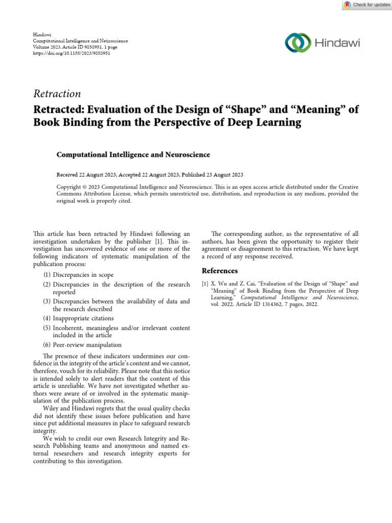 Computational Intelligence and Neuroscience - 2022 - Wu - Retracted Evaluation of The Design of ...