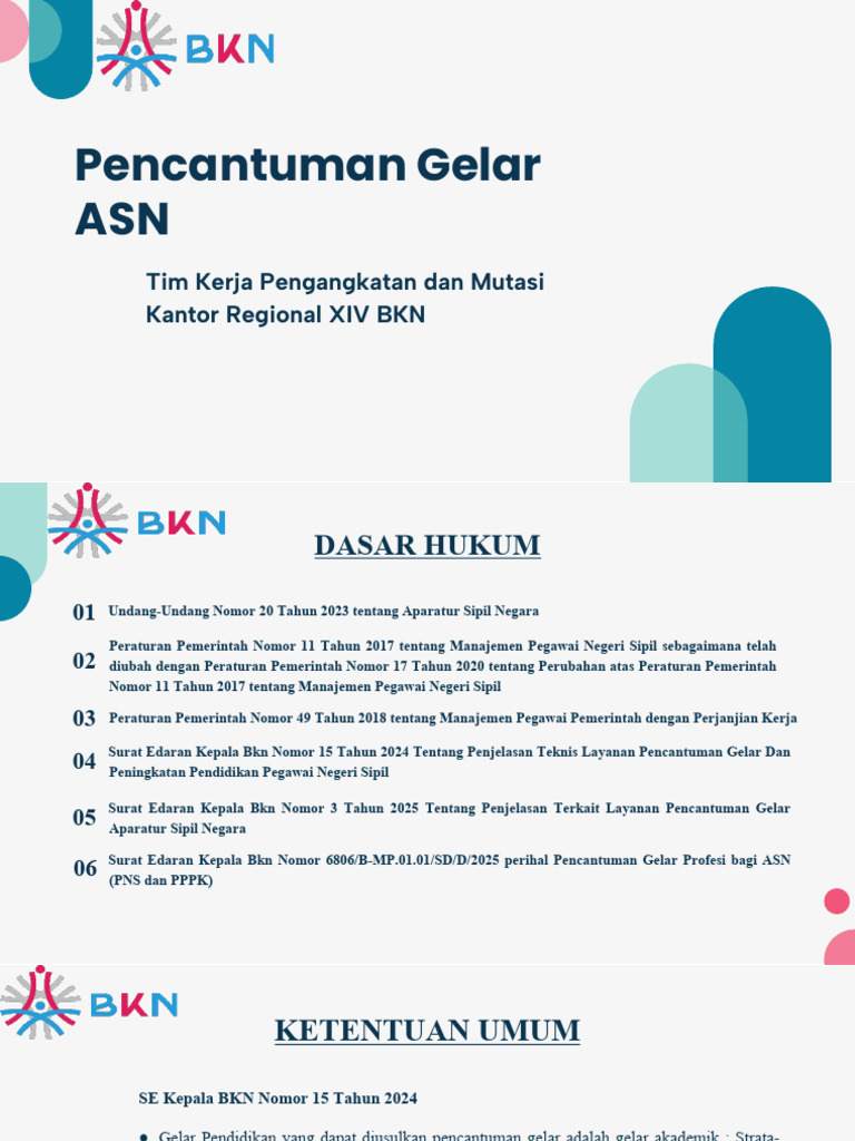 Pencantuman Gelar ASN: Tim Kerja Pengangkatan Dan Mutasi Kantor ...