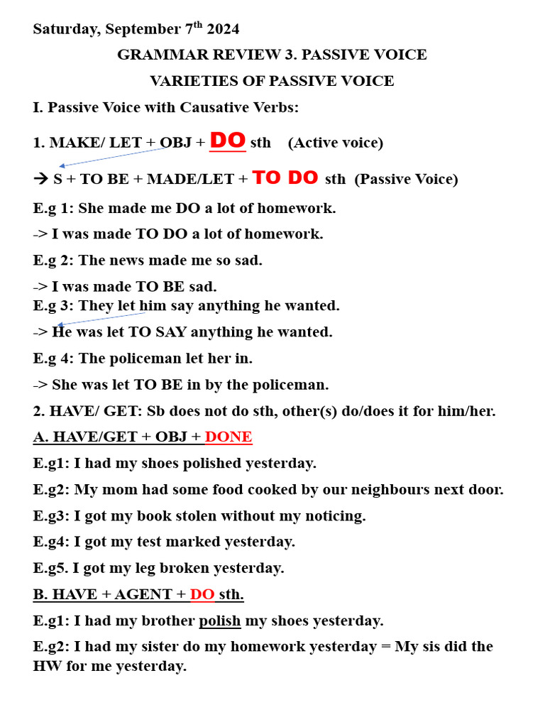 Understanding Passive Voice Variations | PDF
