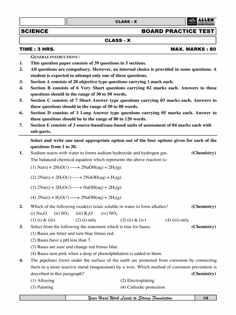 BPT Science 10th Paper Mxhhy6 | PDF