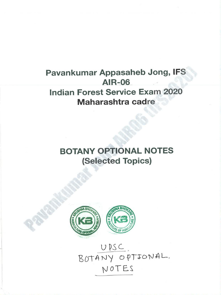 Botany Handwritten Notes | PDF