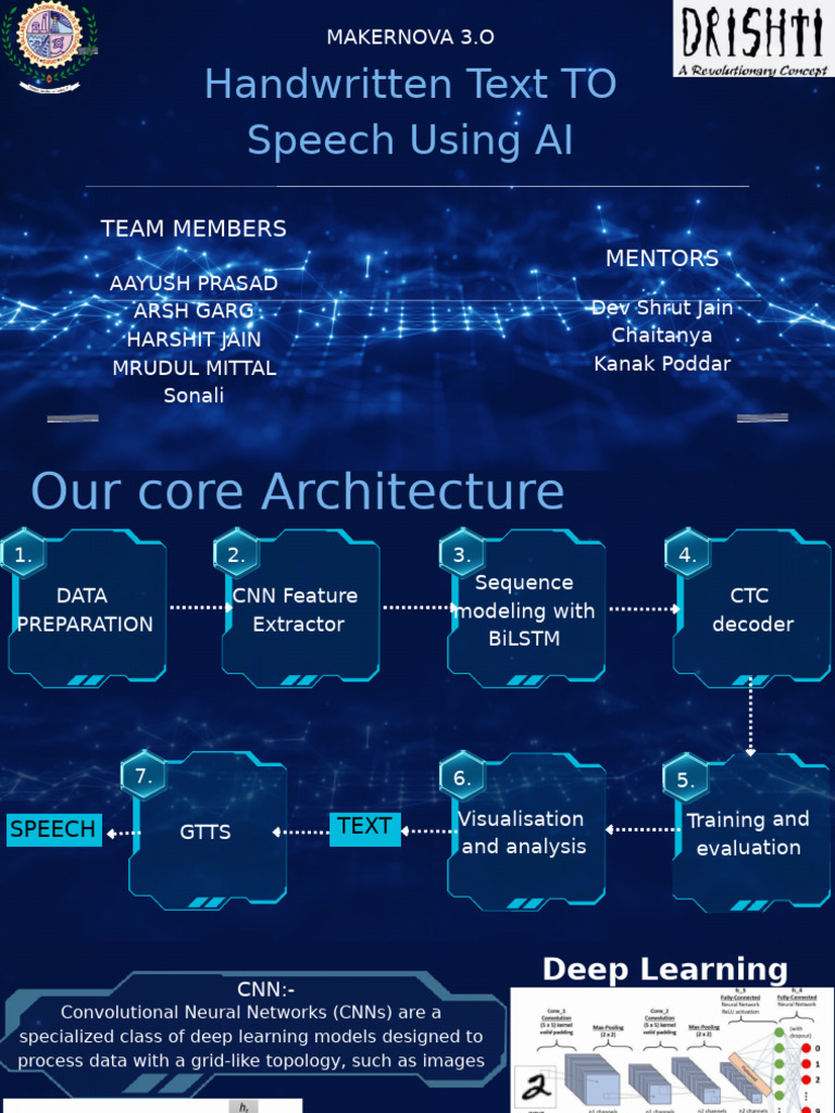 HANDWRITTEN TEXT TO SPEECH USING AI Presentation | PDF | Deep Learning ...