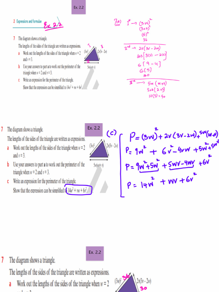 9A Math Remaining Parts of Ex 2.2 | PDF