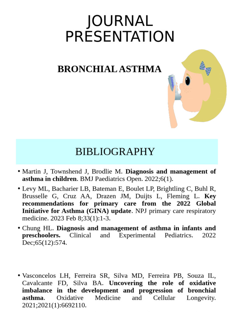 Bronchial Asthma Journal Presentation | PDF | Asthma | Reactive Oxygen ...