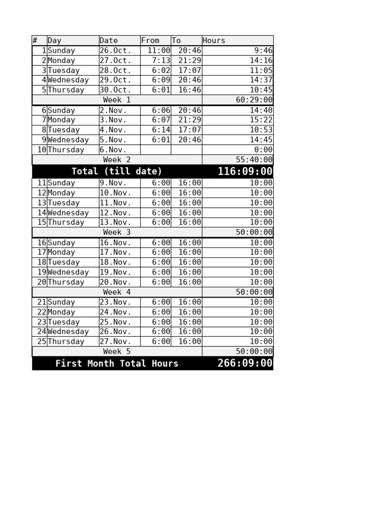Time Sheet | PDF