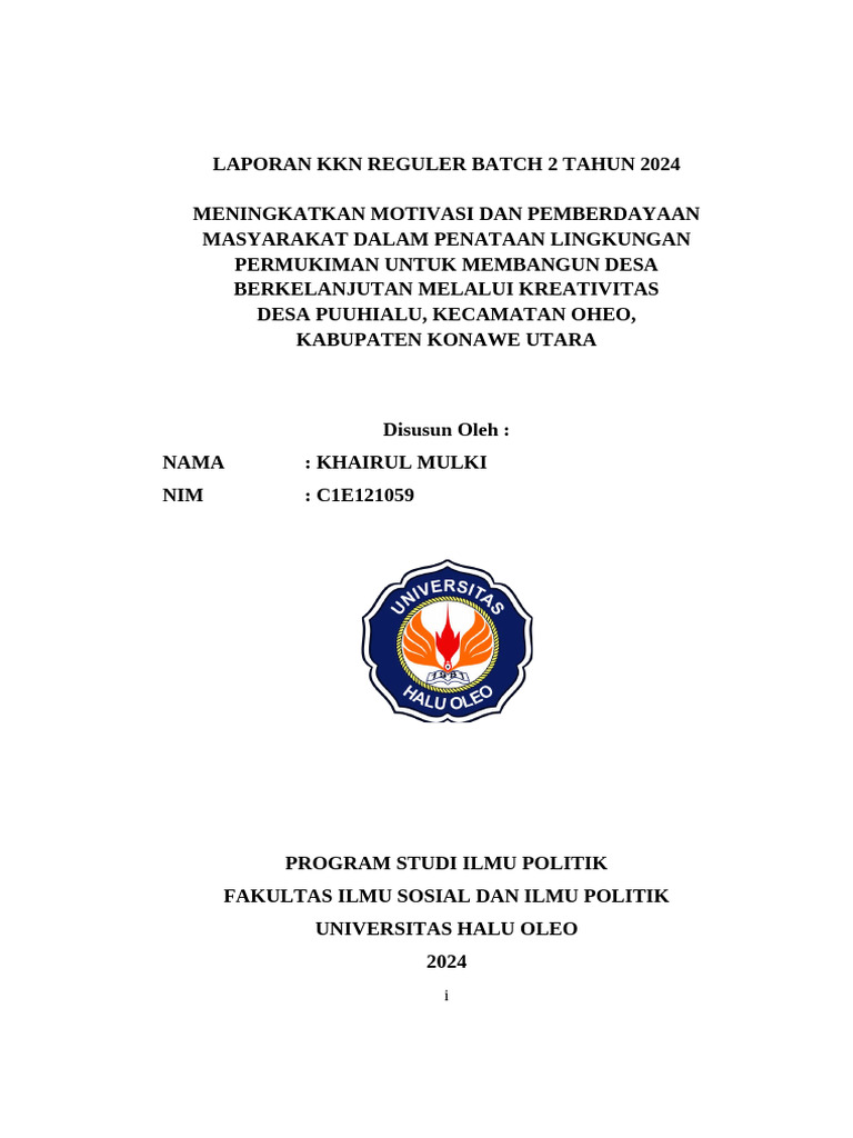 Laporan KKN Khairul Mulki | PDF