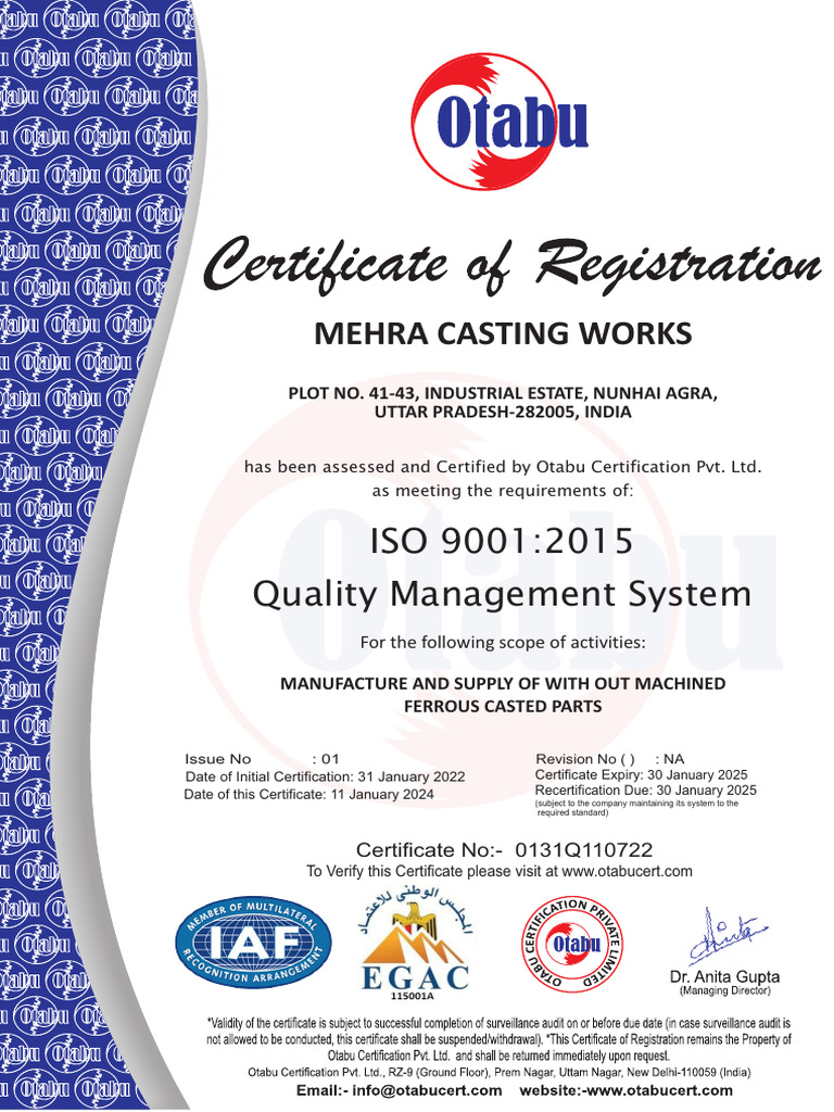 MCW_ISO 9001-2015 QMS Certificate | PDF