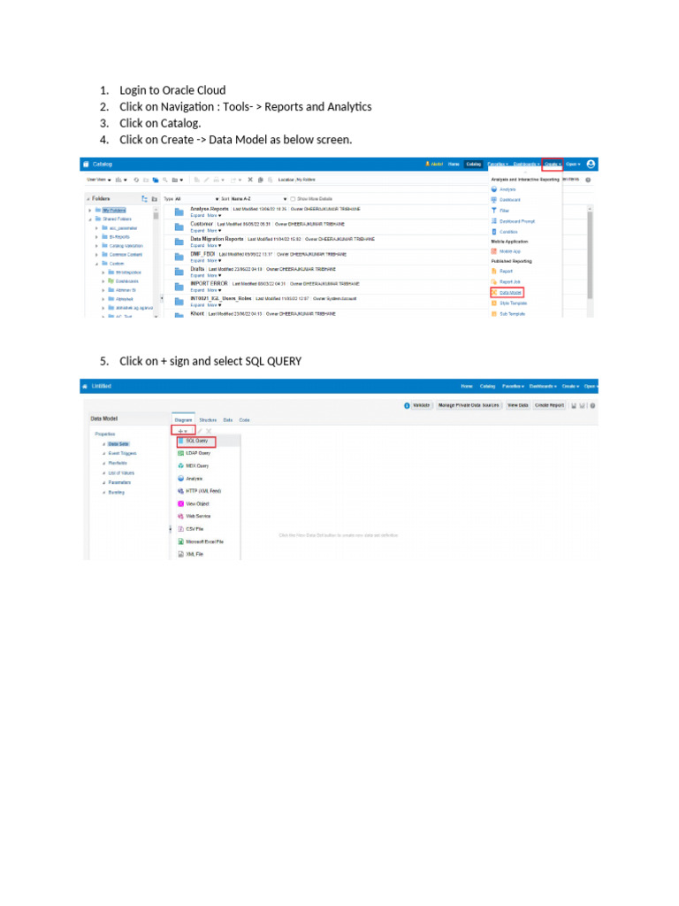 HandsOn - BIP - Report - Development - Steps-Using Generate Template | PDF