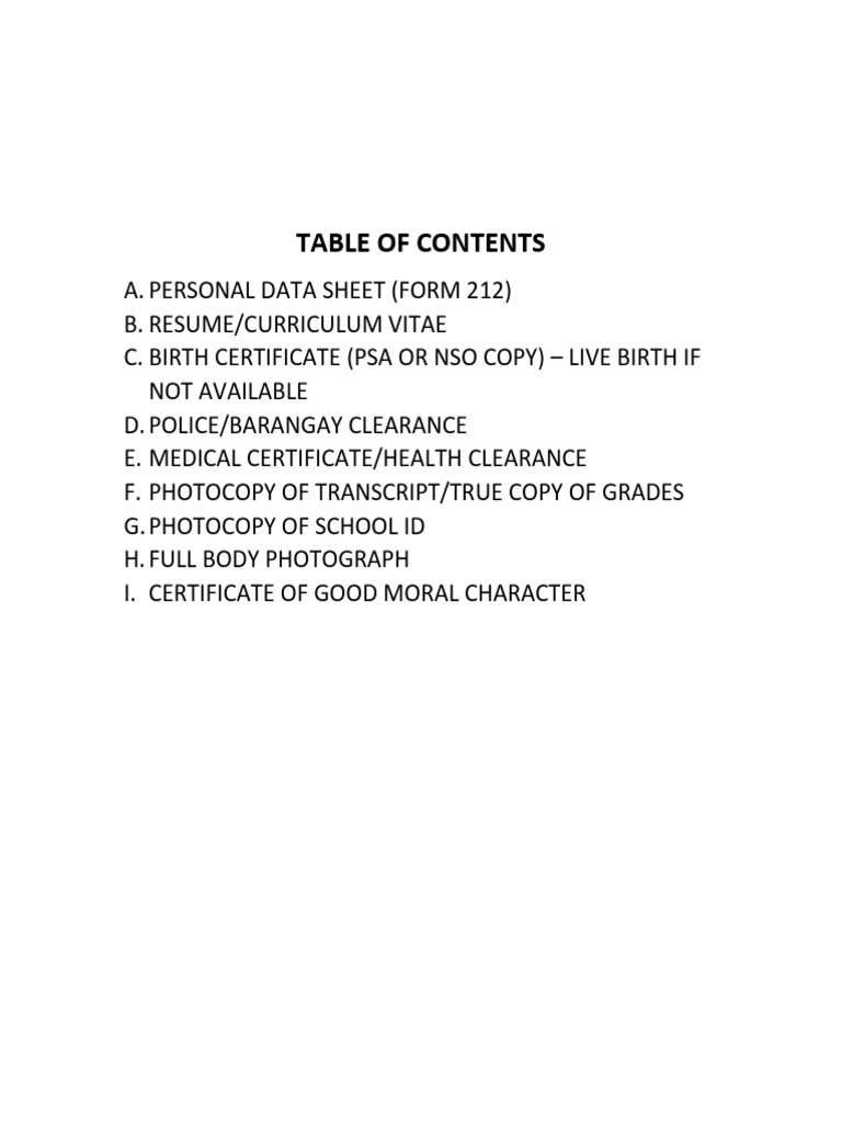 201 Table of Contents | PDF