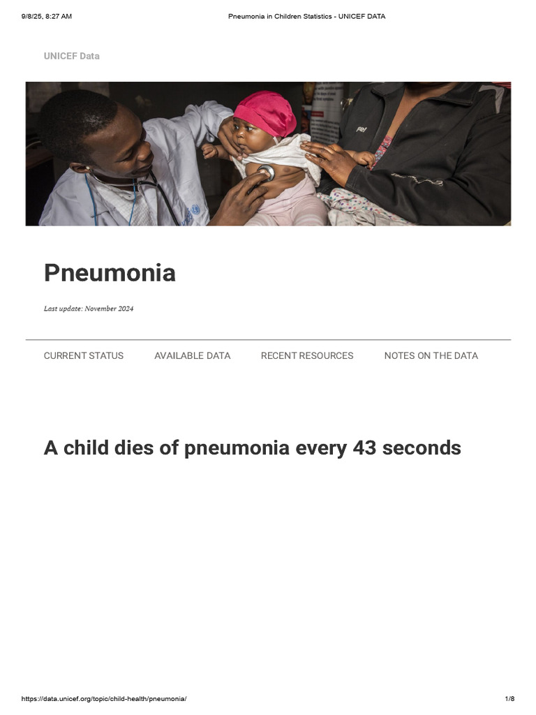 Child Pneumonia Death Statistics 2024 | PDF | Respiratory Tract | Pneumonia